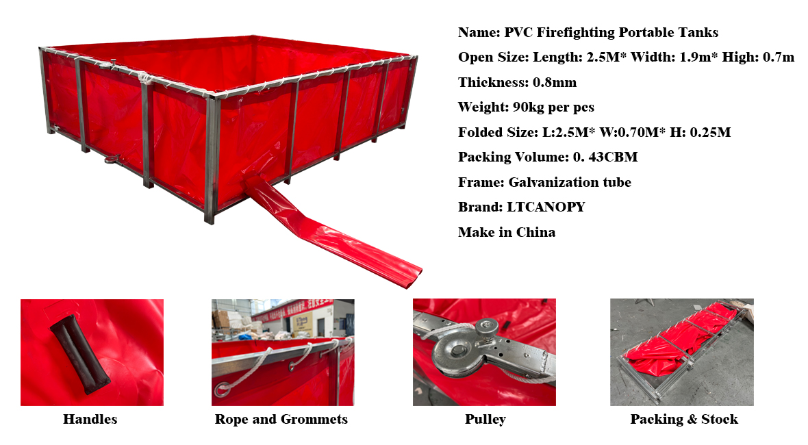 Portable Collapsible Storage PVC Tank For Extinguishing and Protection ...