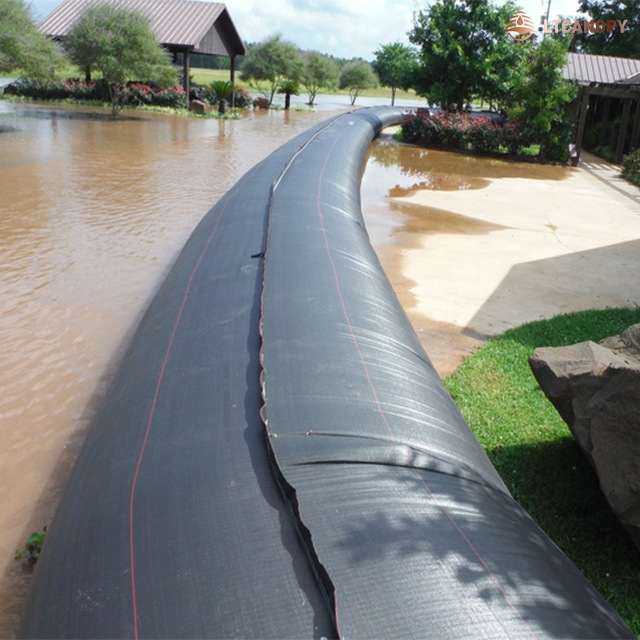 Black Heavy Duty PVC Mesh Coated Tarpaulin For Water Filled Flood ...